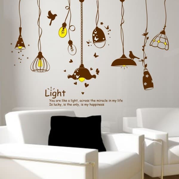 Jual Stiker Dinding Lampu Gantung Wall Sticker Aesthetic Dekorasi ...