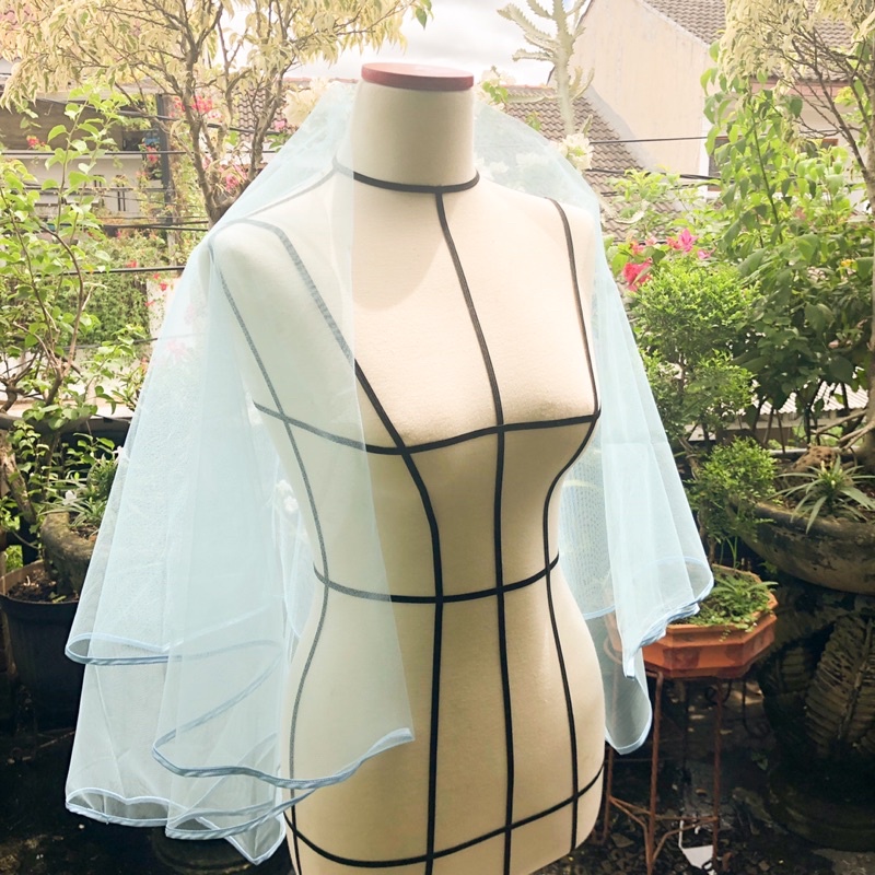 Jual Wedding veil 002 biru muda | Shopee Indonesia