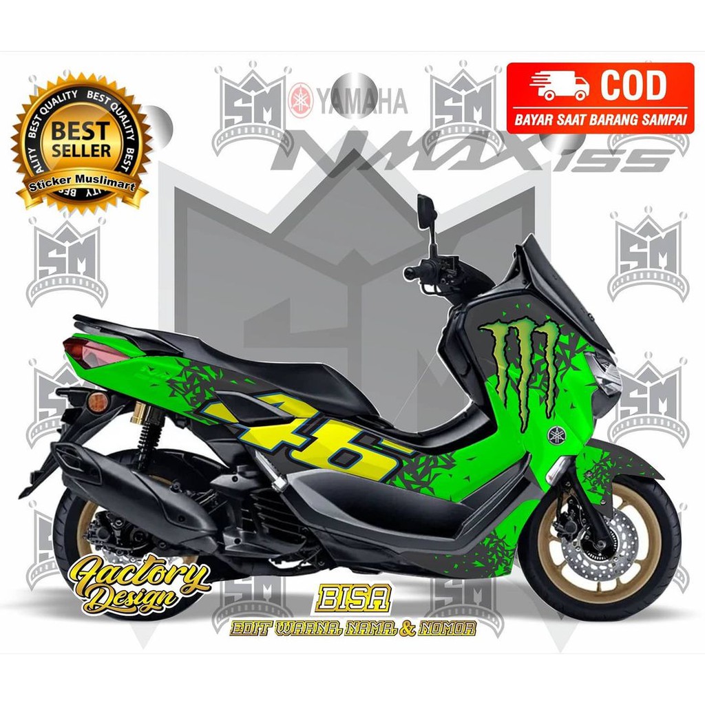 Jual Sticker decal full body Yamaha Nmax Monster Energy Hijau | Shopee ...