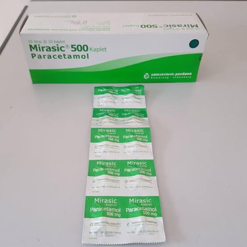 Jual Mirasic kaplet (paracetamol 500mg) serupa Sanmol. Isi 10 strip ...