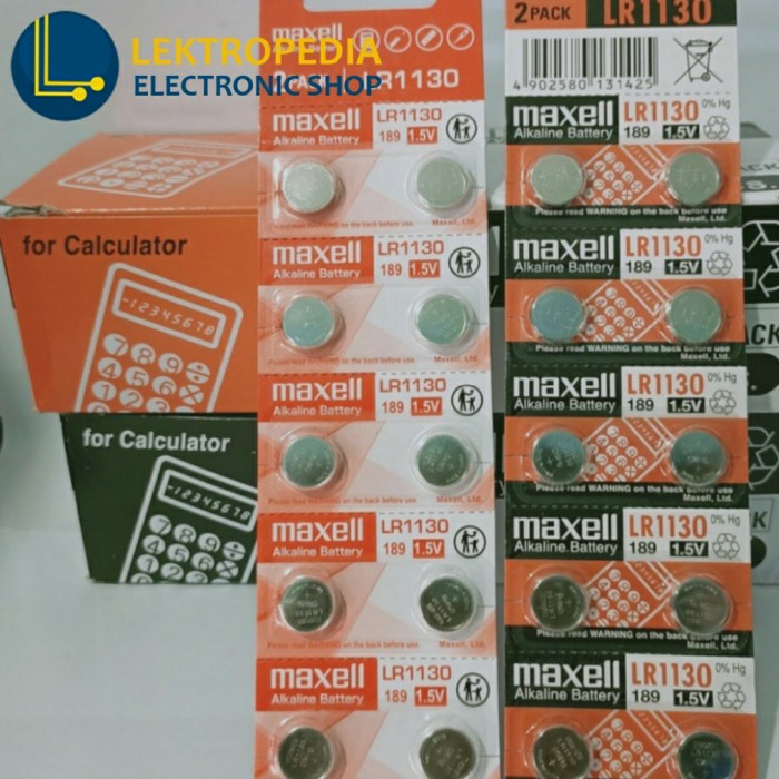Jual Baterai LR1130 Maxell Original Kancing Kalkulator Jam Battery LR ...