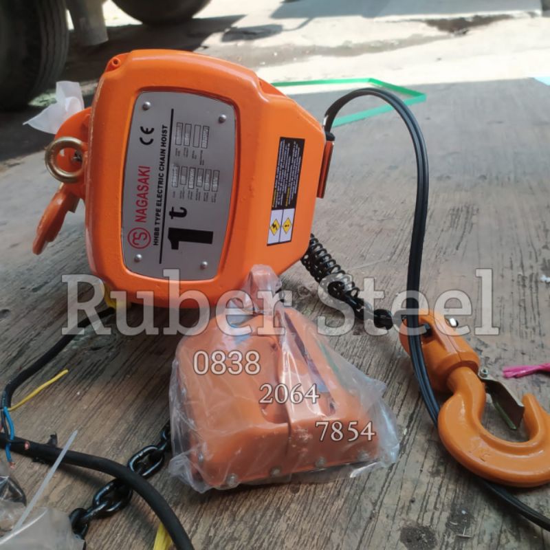 Jual Electric hoist Nagasaki 1 ton lift 6 meter takel eletrik chain ...