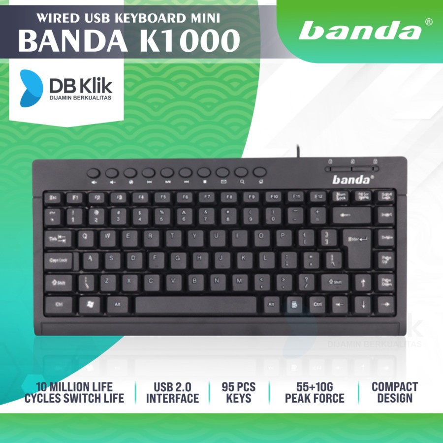 Jual Keyboard Mini BANDA K1000 Wired USB - Mini Keyboard BANDA K-1000 ...