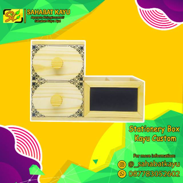Jual Stationery Box Kayu Custom | Shopee Indonesia