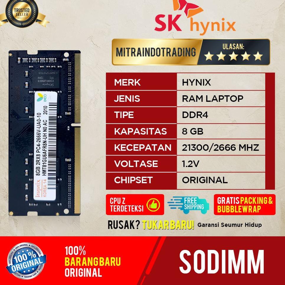 Jual RAM HYNIX SODIMM DDR4 8GB PC 2666 / 21300 BERGARANSI (KODE K7) | Shopee Indonesia