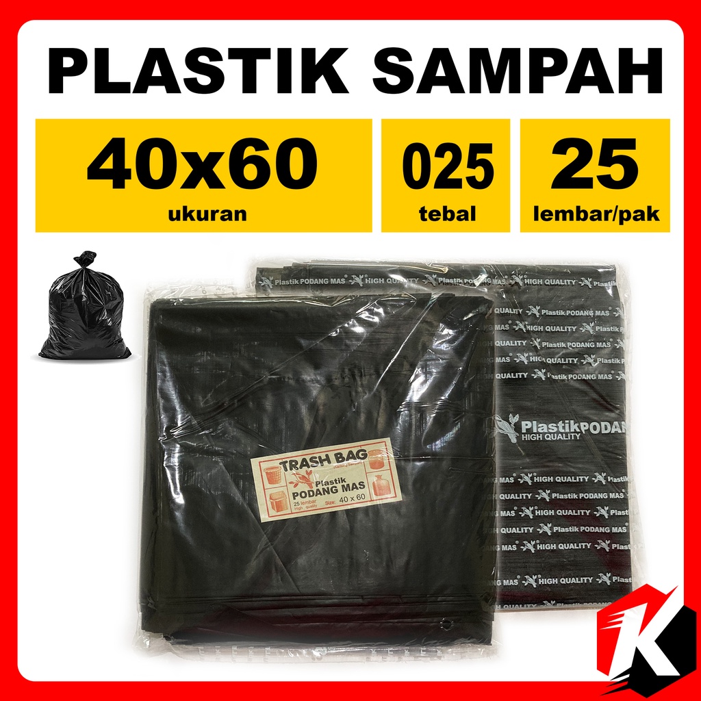 Jual Plastik sampah hitam trash bag HD 40 x 60 isi 25 lembar | Shopee Indonesia