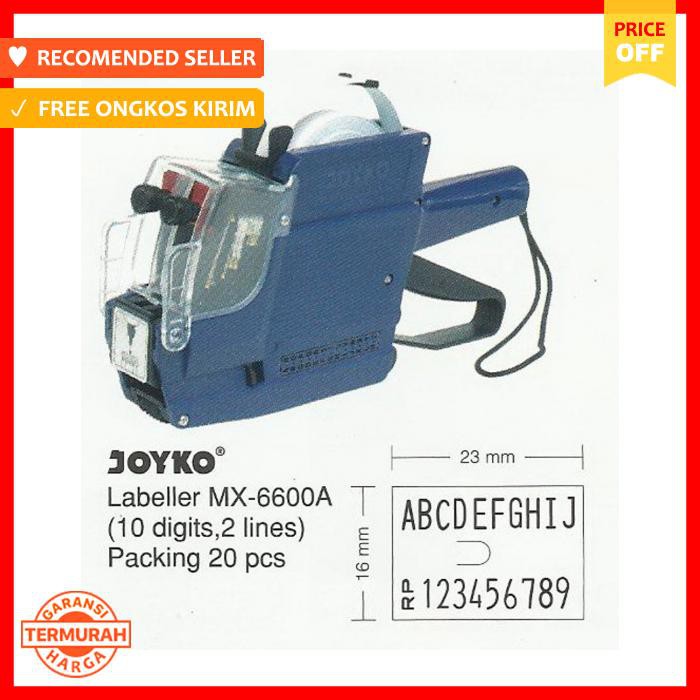 Jual Joyko Mx 6600A (Huruf Angka) Label Harga 2 Line | Shopee Indonesia