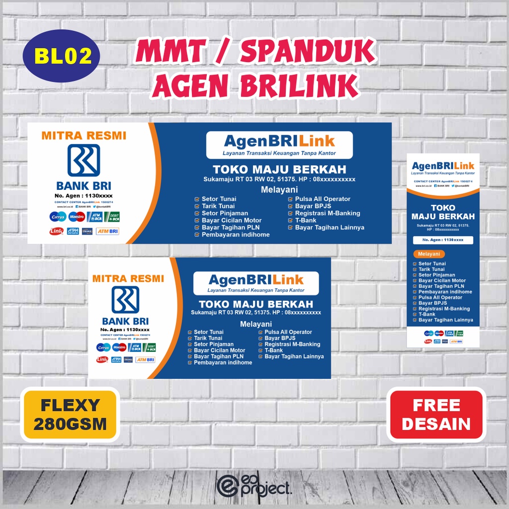 Jual Cetak MMT / Banner / Spanduk / Backdrop AGEN BRILINK (AGEN BRI ...