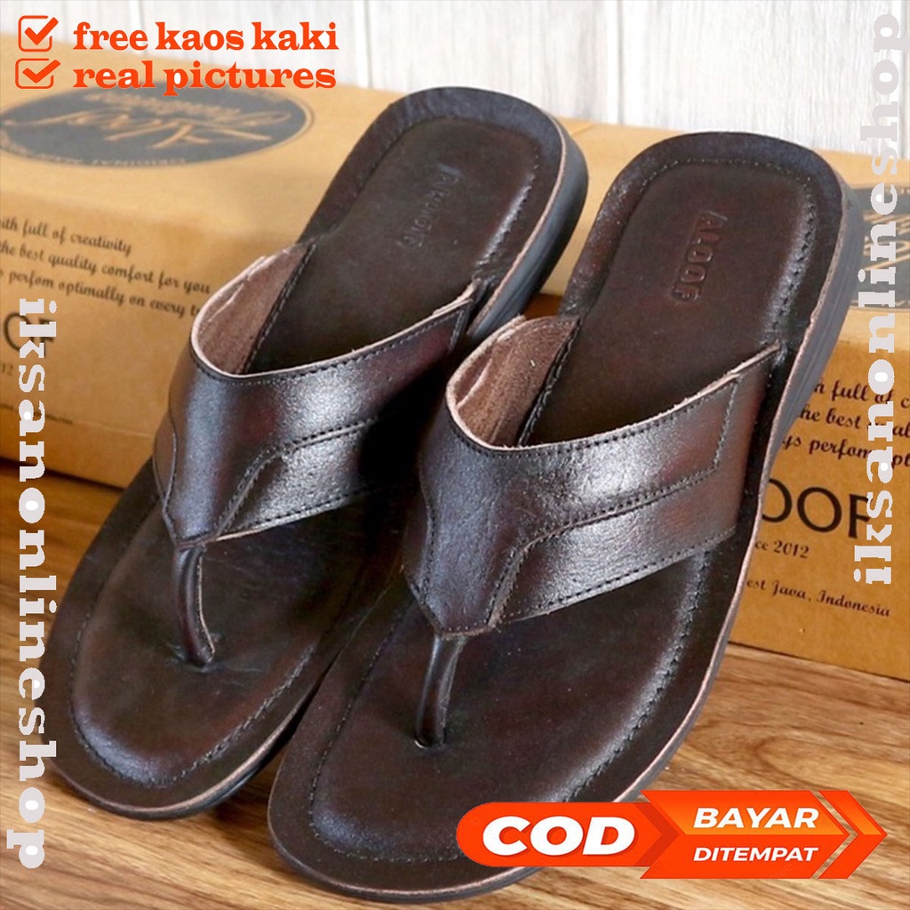 Jual BARLIN Sandal Jepit Pria Kulit Asli Premium High Quality Model ...