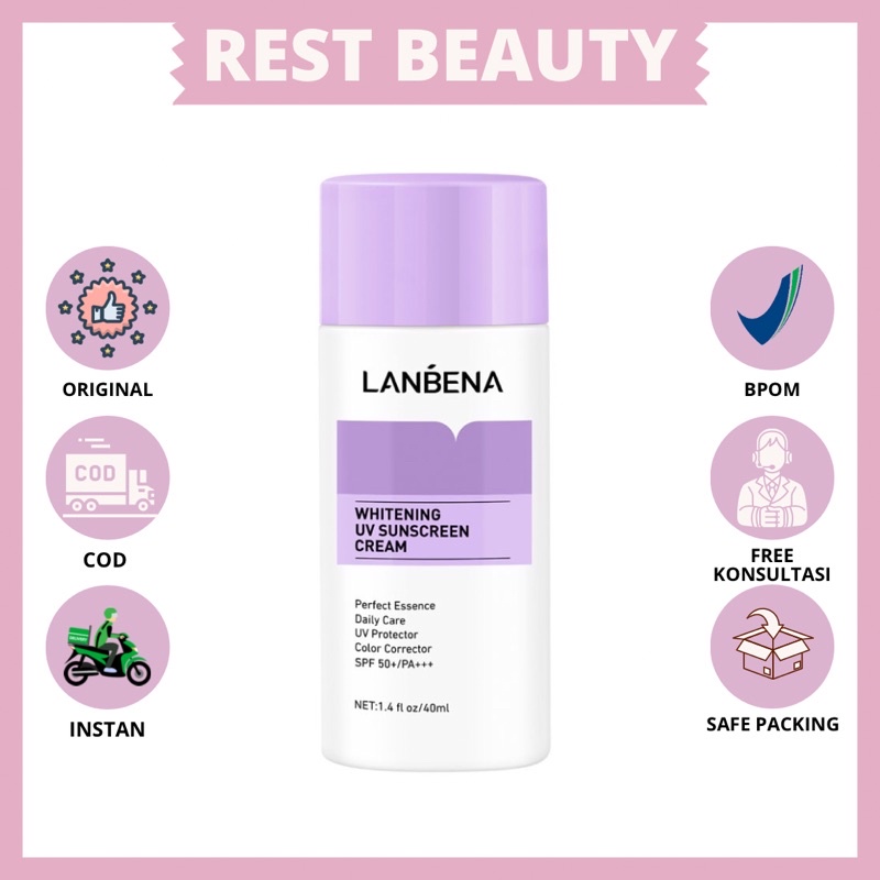 Jual LANBENA - Lanbena Sunscreen Whitening UV Sunscreen Cream 40ml ...