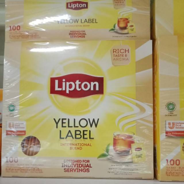 Jual Teh hitam 100 kantong black tea LIPTON yellow label BPOM HALAL ...