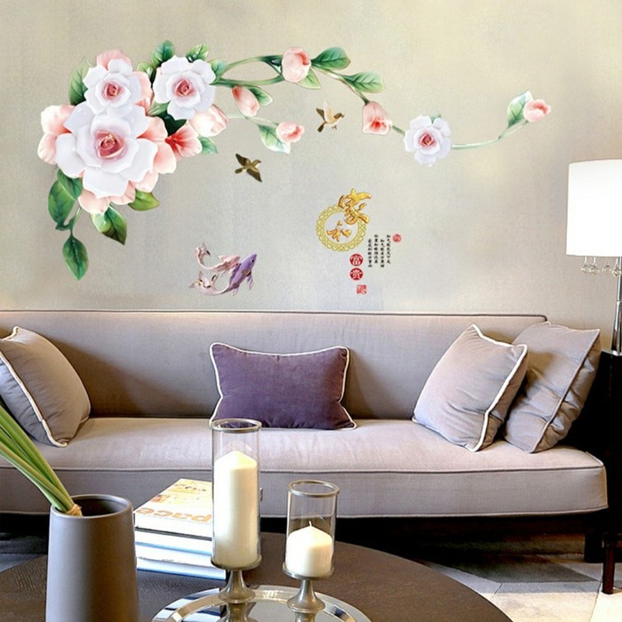 Jual Stiker Dinding / Kaca / Wall Sticker (Bunga Mekar, Ikan, Burung) | Shopee Indonesia