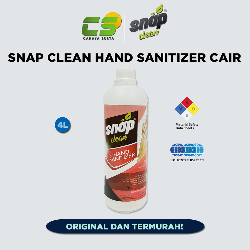 Jual SNAP CLEAN - HAND SANITIZER 1 LITER/BOTOL | Shopee Indonesia