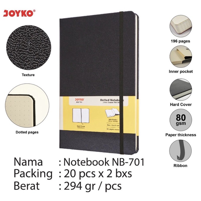 Jual note book joyko nb 701 titik titik NB WARNA COVER WARNA WARNI YA ...