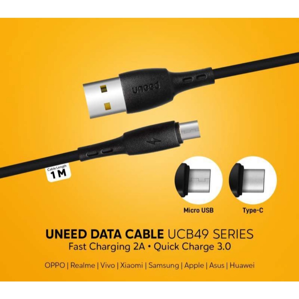 Jual Kabel Data Micro Usb Fast Charging 2A UNEED | Shopee Indonesia
