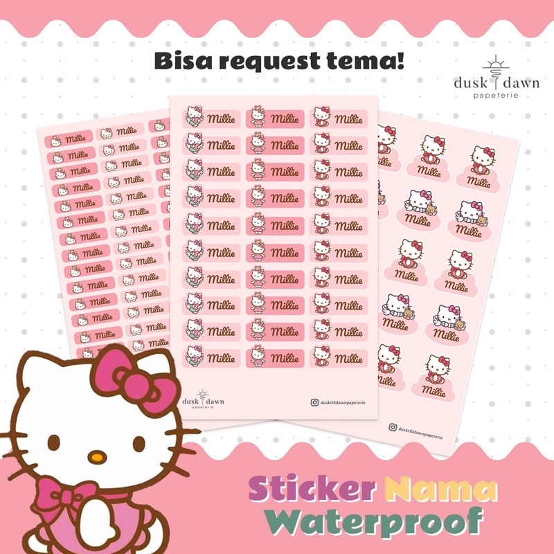 Jual Sticker Nama Waterproof - Sesuai katalog (Minimal Order 3 Set ...