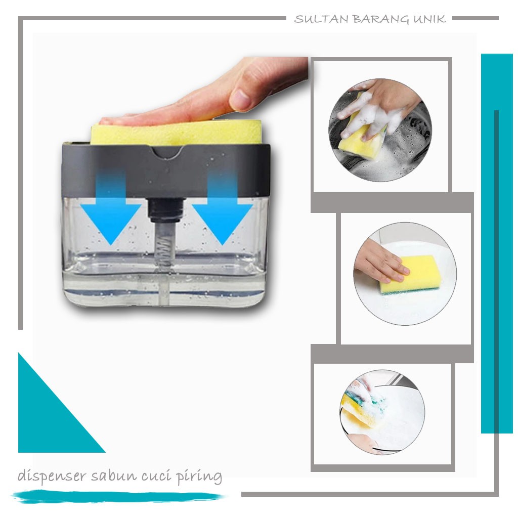 Jual DISPENSER SABUN CUCI PIRING / SOAP PUMP & SPONGE. | Shopee Indonesia