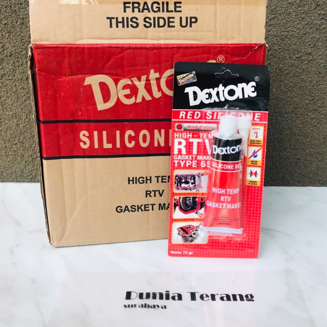 Jual Lem Silicone Red DEXTONE 70 gram Merah - Lem Paking High Temp RTV ...