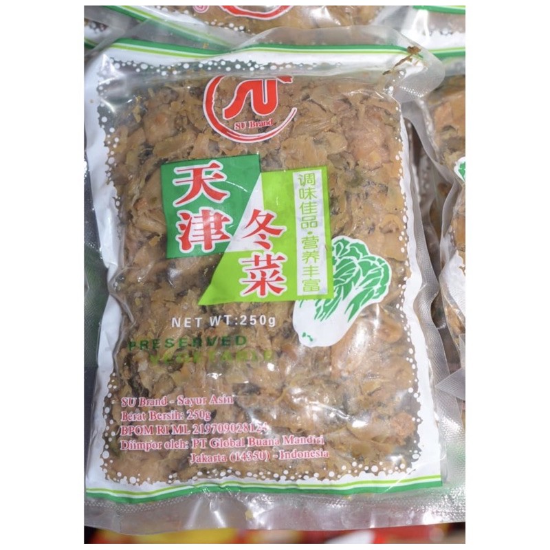 Jual sayur asin tongcai/tong cai/sawi asin preserved vegetables 250 gr ...