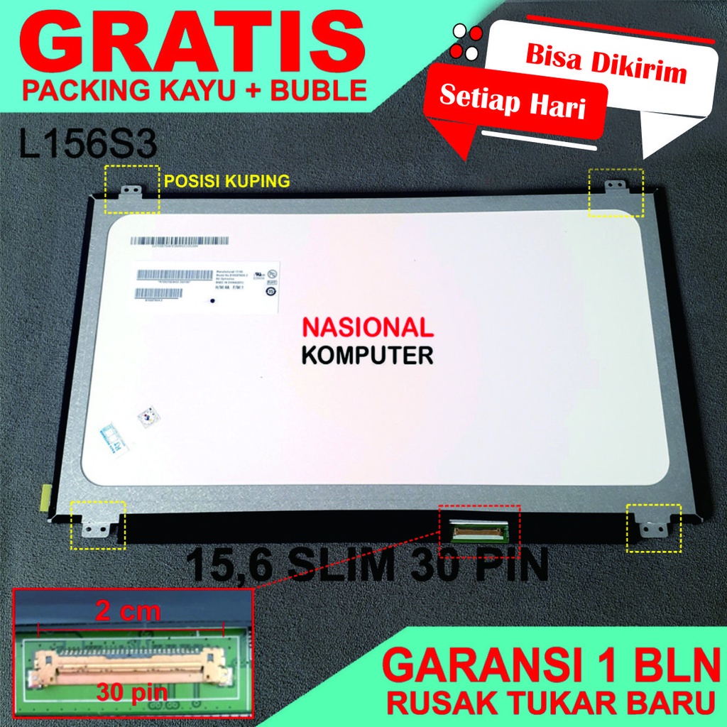 Jual LCD LED Laptop 15.6 Inch Slim 30 Pin | Shopee Indonesia