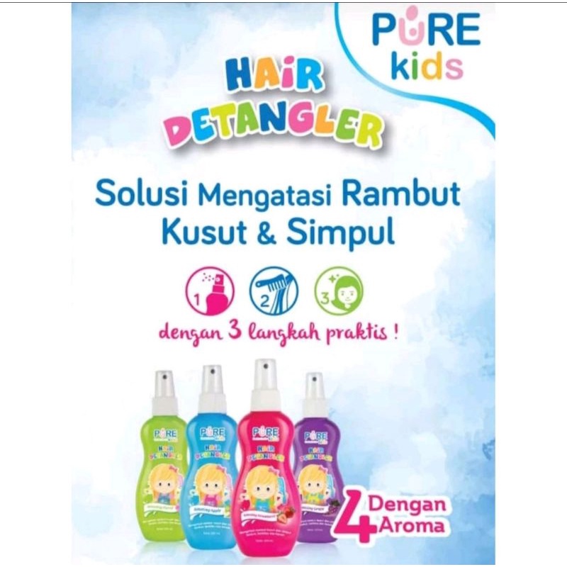 Jual pure kids hair detangler straw /apel /grape /floral 200ml | Shopee ...