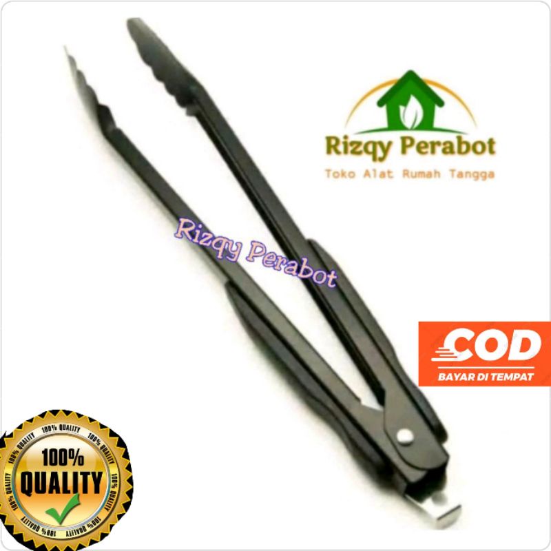 Jual Penjapit Makanan Gorengan Kue Stainless/Capitan Gorengan Hitam ...