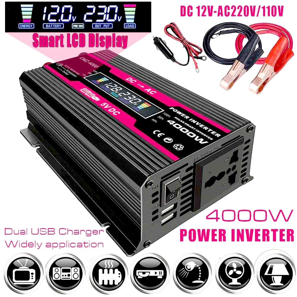 Jual Alat Pengubah Arus Lisrik Mobil Inverter DC 12V to AC 220V Peak ...