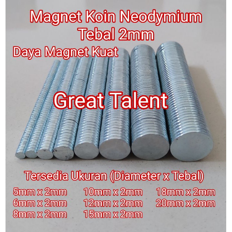 Jual Magnet Koin Silver Tebal 2mm - Magnit Coin Neodymium / Putih Tanam ...