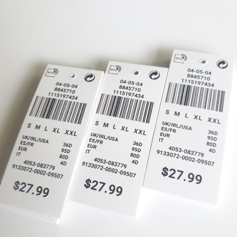 Jual hangtag label baju barcode | Shopee Indonesia
