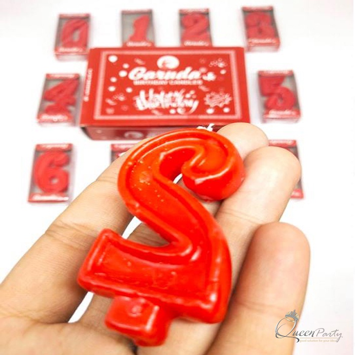 Jual Lilin ulang tahun Angka merah / Lilin hbd Ultah Angka nomor merah ...