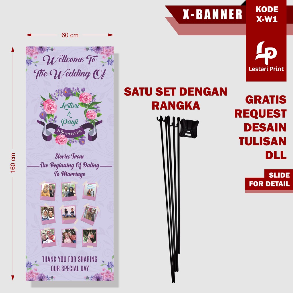 Jual X BANNER WEDDING / NIKAH / CUSTOM / GRATIS DESAIN - W1 / LESTARI ...