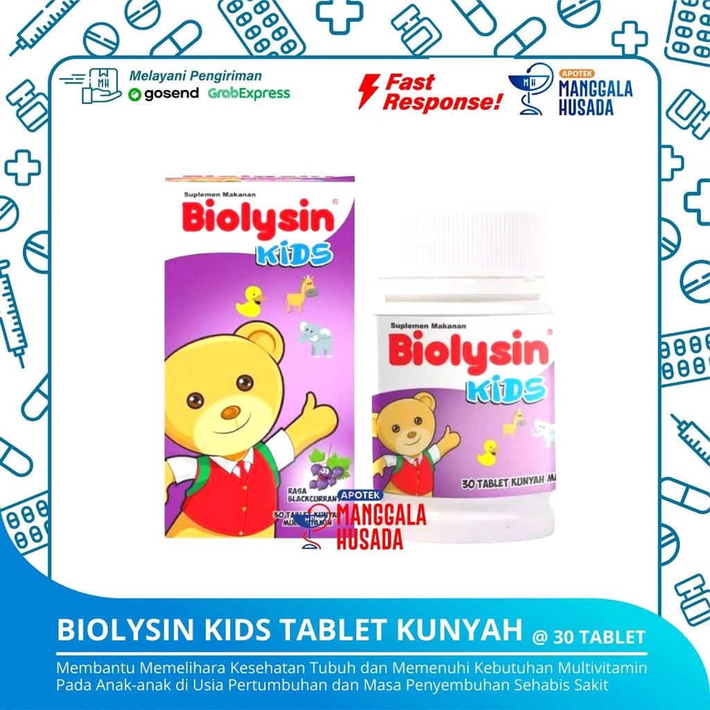 Jual BIOLYSIN KIDS RASA BLACKCURRANT @ 30 TABLET KUNYAH | Shopee Indonesia