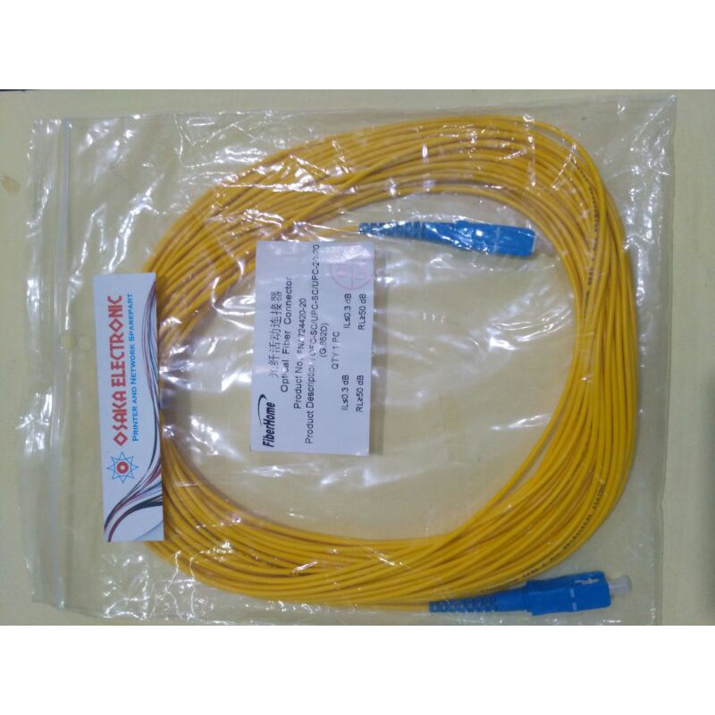 Jual kabel optic Indihome kuning SC-SC 20 meter standart Telkom ...