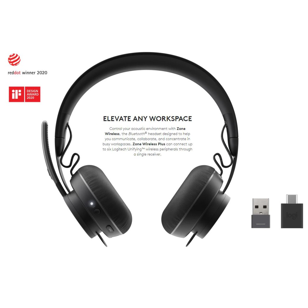 Jual Logitech Zone Wireless Plus Wireless 2.4Ghz Bluetooth Headset ...