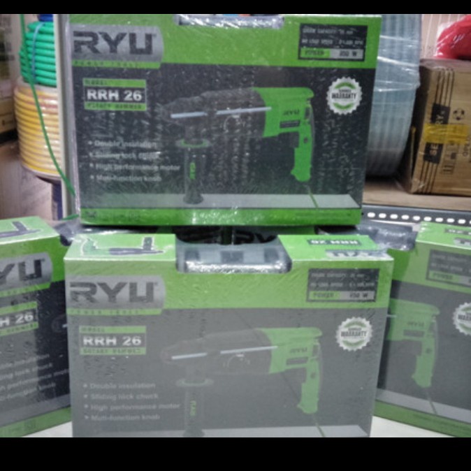 Jual rotary hammer Ryu RRH 26 RYU 3 mode bor tembok sds plus baru ...