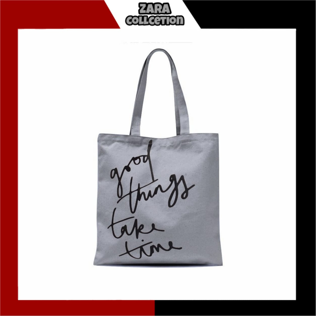Jual [COD] ZARA - Good Things - Tas tote bag kanvas wanita cewek remaja ...