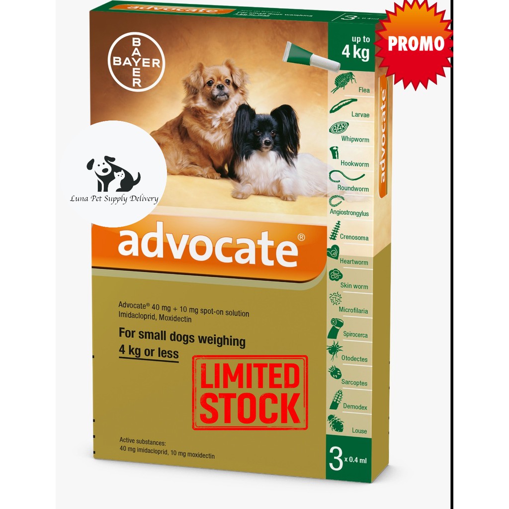 Jual Obat Tetes Kutu Anjing + Cacing Anjing Advocate Dog Up To 4 kg ...