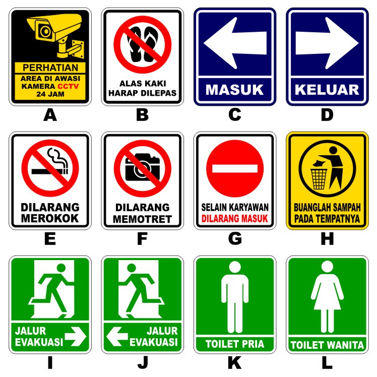 Jual Sticker Rambu - Rambu 20 x 25 Cm | Shopee Indonesia