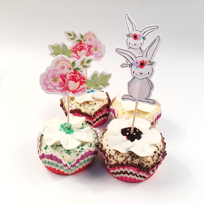 Jual CAKE TOPPER MINI RABBIT BUNNY FLOWER 4 PCS HIASAN TUSUKAN KUE ...