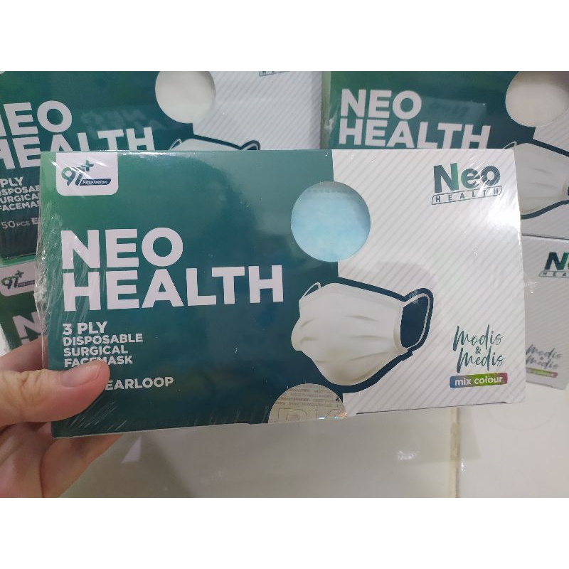 Jual Surgical Mask Neo Health masker medis 3 ply isi 50pcs earloop mix ...