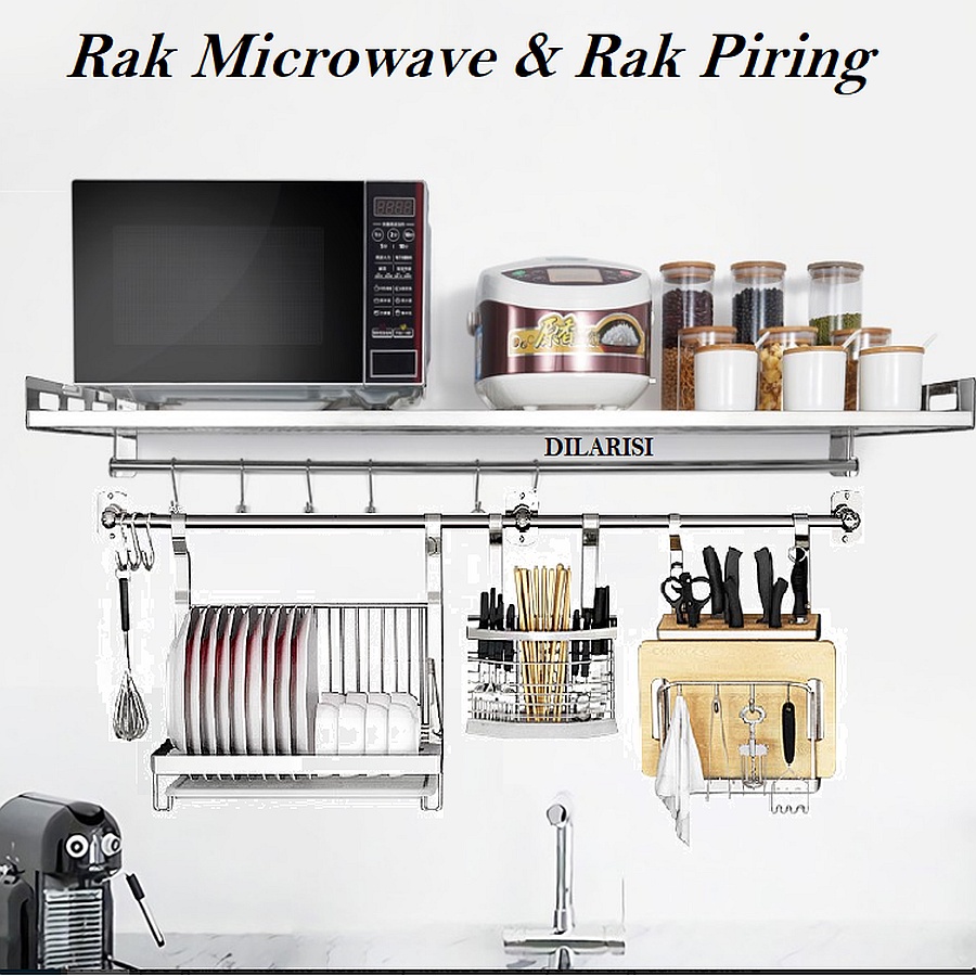 Jual Rak Dapur Minimalis Set Rak Piring dan Rak Microwave Gantung ...