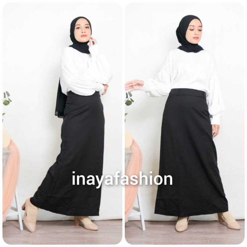 Jual Rok Kerja Panjang Hitam Rok A Line Bahan Formal Kantor / Rok ...