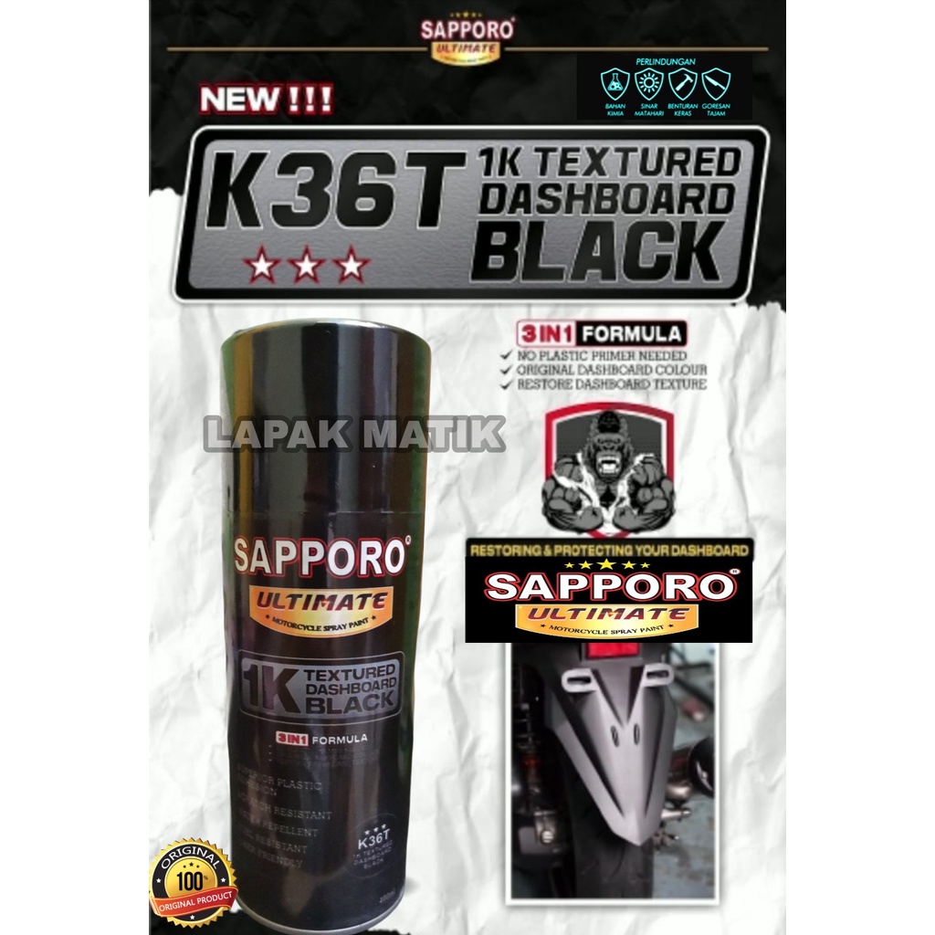 Jual Pilok Sapporo Ultimate 1K TEXTURED DASHBOARD BLACK K36T | Shopee Indonesia