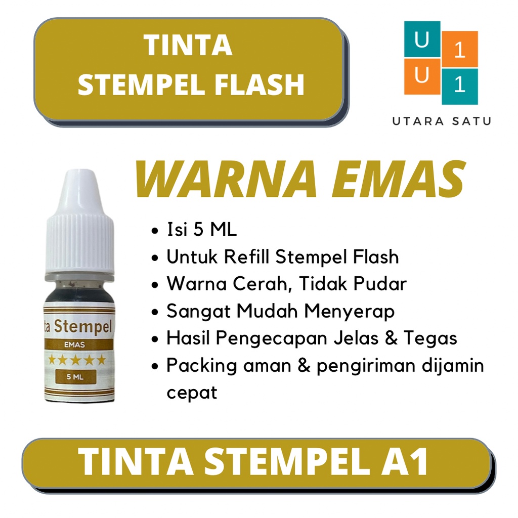 Jual Tinta Stempel Flash Warna Emas 5 ML | Shopee Indonesia