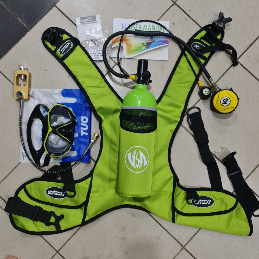Jual SCUBA ALAT DIVING OXYGEN TANK 2L SET DIVING EQUIPMENT FULL SET ...