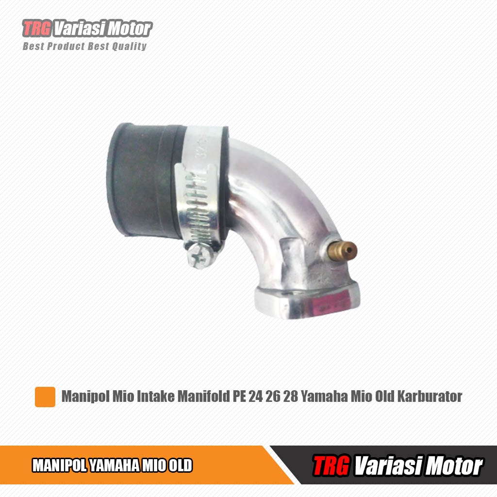 Jual Manipol Mio Intake Manifold PE 24 26 28 TRG Silver Chrome Untuk Motor Yamaha Mio Old ...