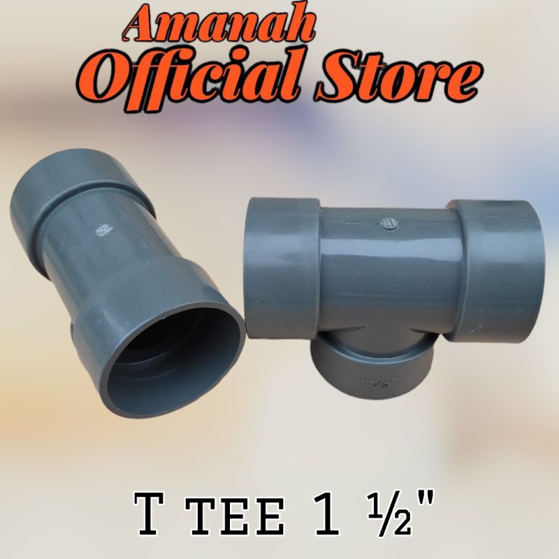 Jual Keni knee pipa PVC Tee T pipa 1 ½ inch pipa PVC air TEBAL | Shopee ...