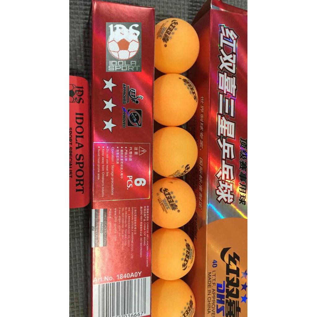 Jual Bola pingpong / tenis meja DHS (Orange isi 6) | Shopee Indonesia