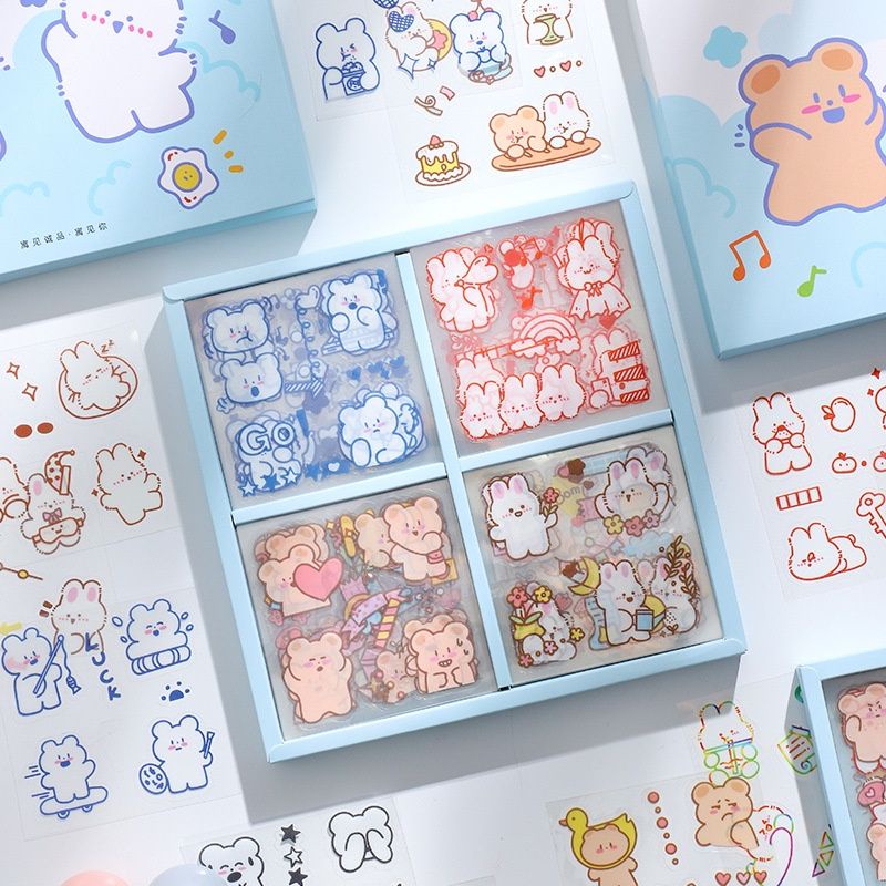 Jual STICKER DECO BEAR BUNNY ANTI AIR STIKER DEKORASI PHOTOCARD JOURNAL ...