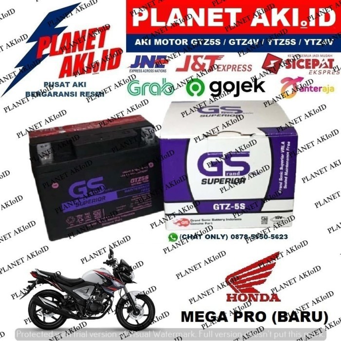 Jual Sparepart Aki Motor Honda New Mega Pro Megapro GTZ5S GS Y Accu ...